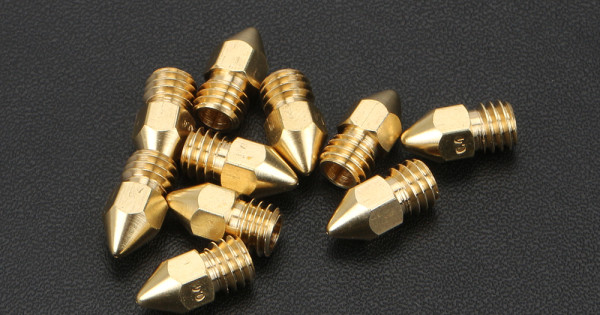 M6 THREAD BRASS NOZZLE MK8 CREALITY COMPATIBLE – 1.75MM X 0.3MM (FOR 3D ...